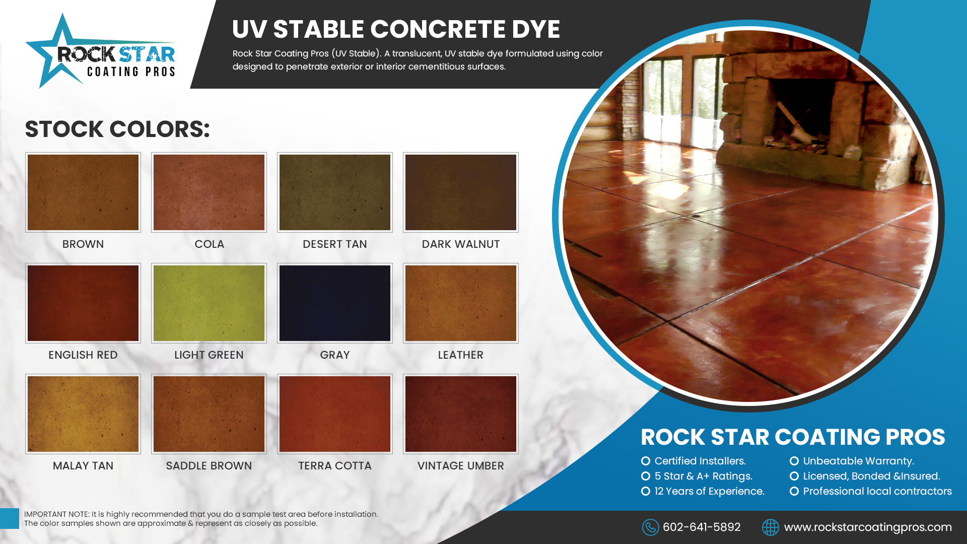 Concrete Coating Color Charts | Rockstar Coating Pros Phoenix